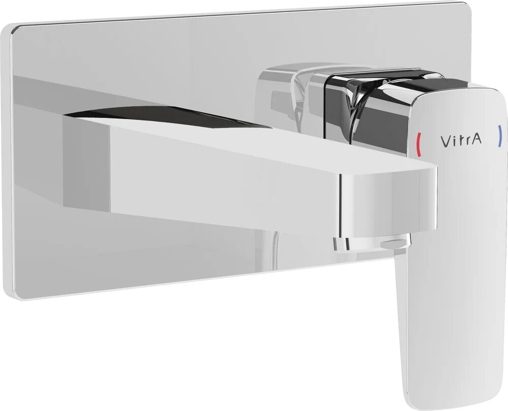 Смеситель для раковины VitrA Рут Скуэр (Root Square) A42738EXP встраиваемый, скрытого монтажа, хром, глянцевый, кран для ванной в раковину, из латуни, рычажный, с керамическим картриджем, с функцией э