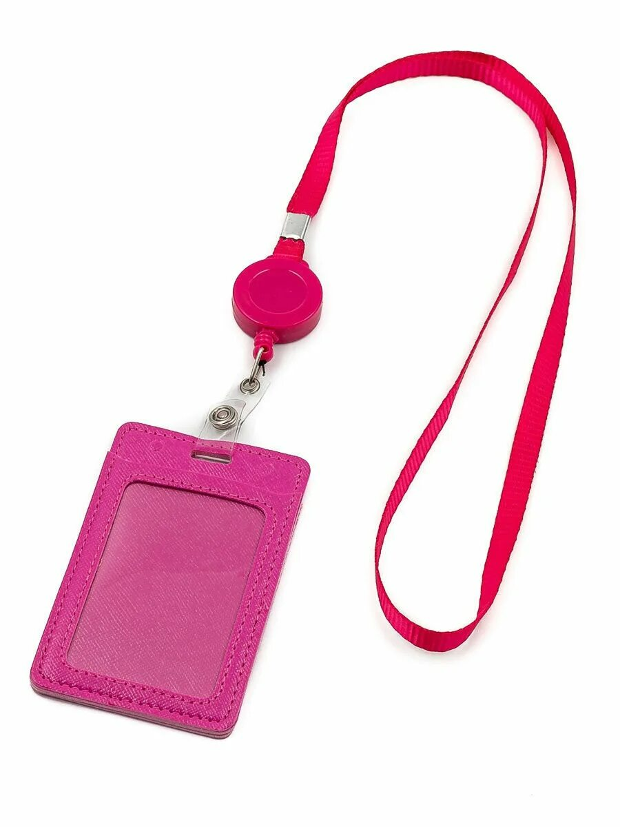 Бейдж для пропуска "Розовая Рулетка", экокожа, премиальное качество, 1 шт