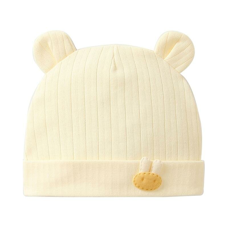 Шапка-маска для новорождённых с ушками медвежонка, Светло-желтый