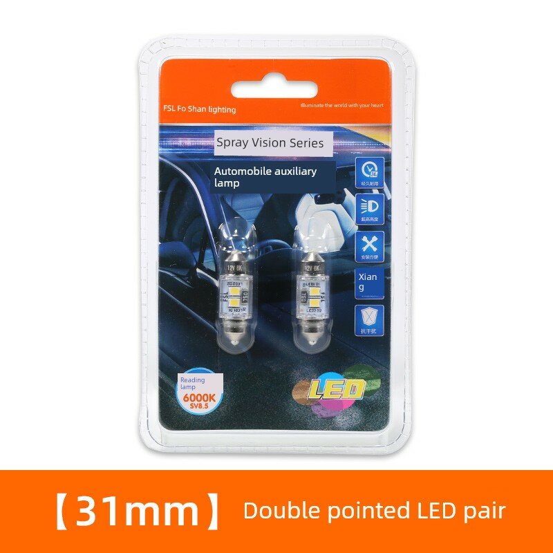Двухконечная светодиодная лампа 31 мм пара для внутреннего освещения и освещения номерного знака