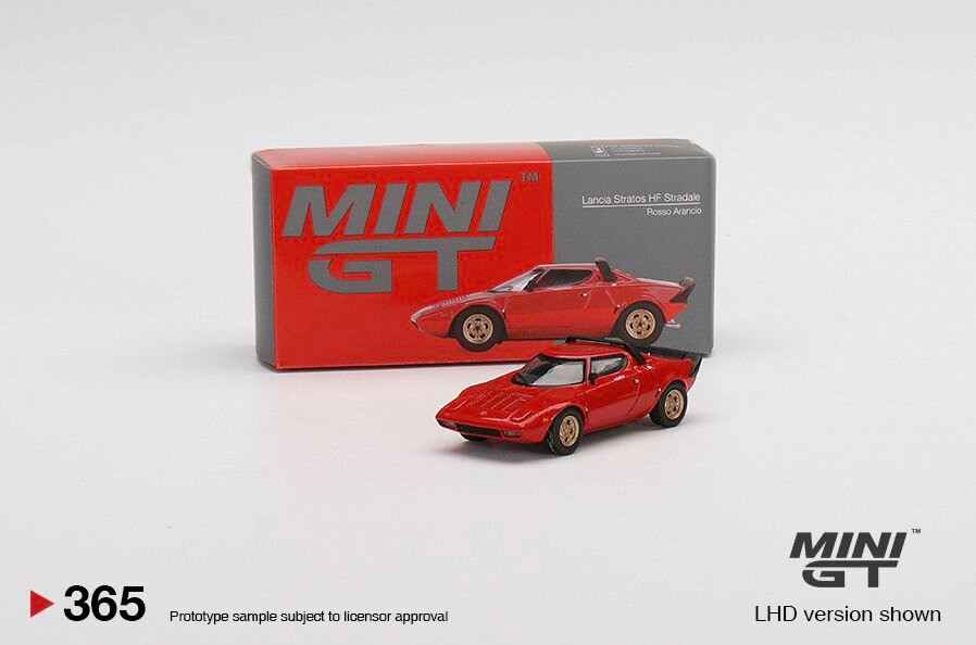Коллекционная машинка MINI GT 1:64 Lancia Stratos HF Stradale Rosso Arancio LHD