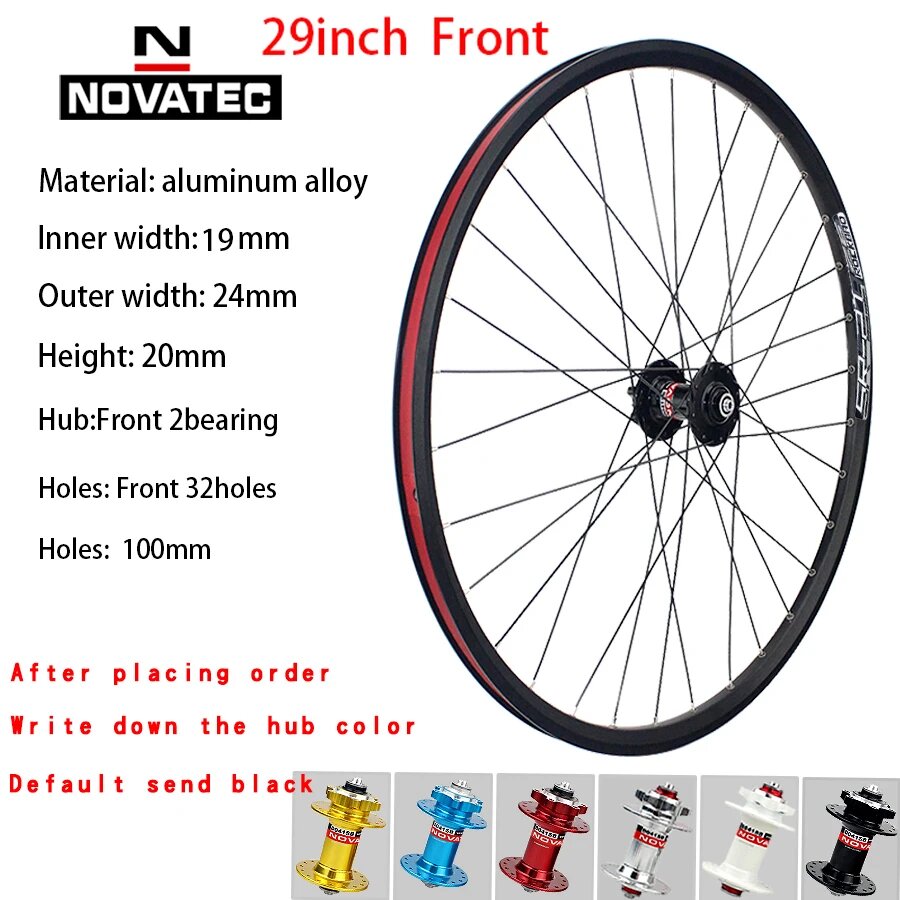 Колеса Novatec D041/D042 для горного велосипеда 26/27.5/29", алюминиевые Белый, 29inchSingle Front