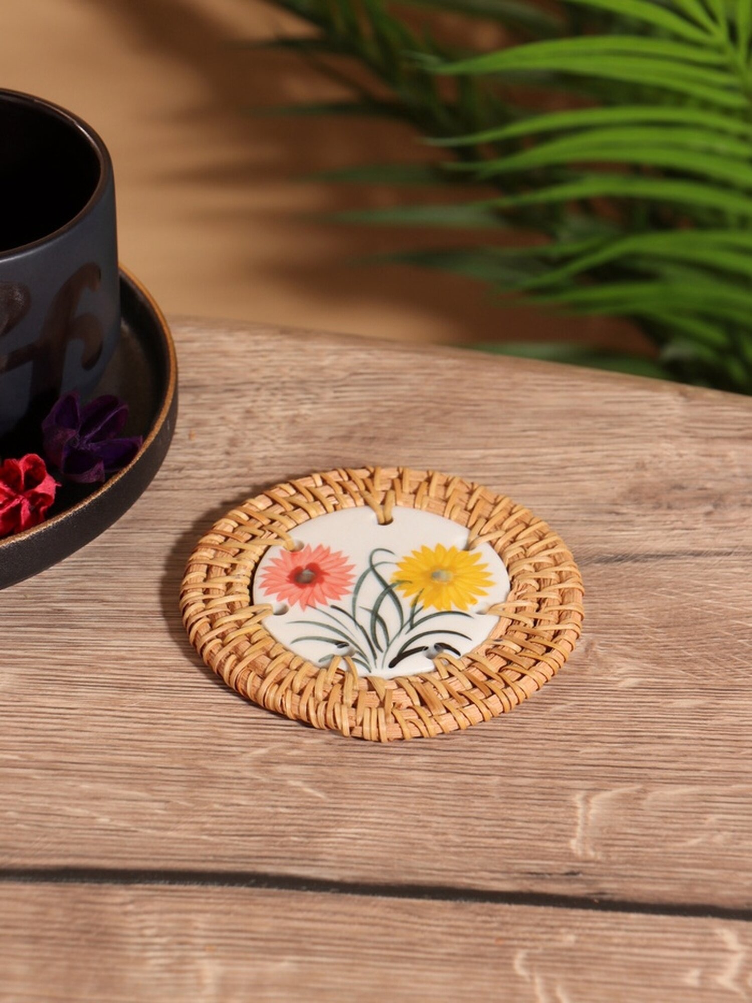 Подставка под горячее Сима-ленд, керамика, круглая, бежевая, 10см