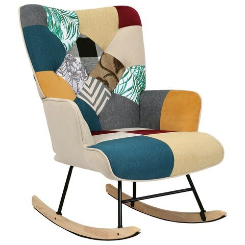 Кресло-качалка Brabix 533149 Rock LC-310, ткань, пэчворк лоскутное