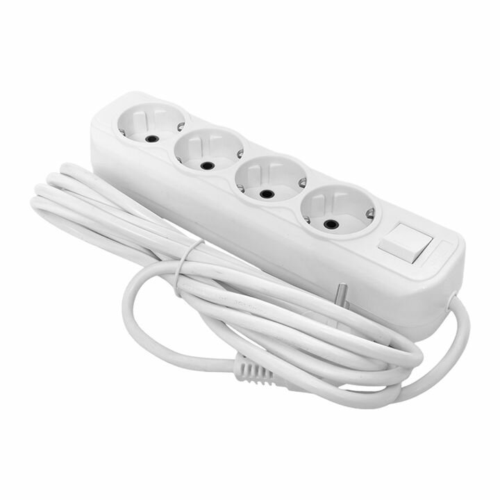 Удлинитель Эксперт/ 4 розетки/ 3 м/ 16А/3,5кВт с выключателем и заземлением/ ПВС 3х1/ EKF PROxima