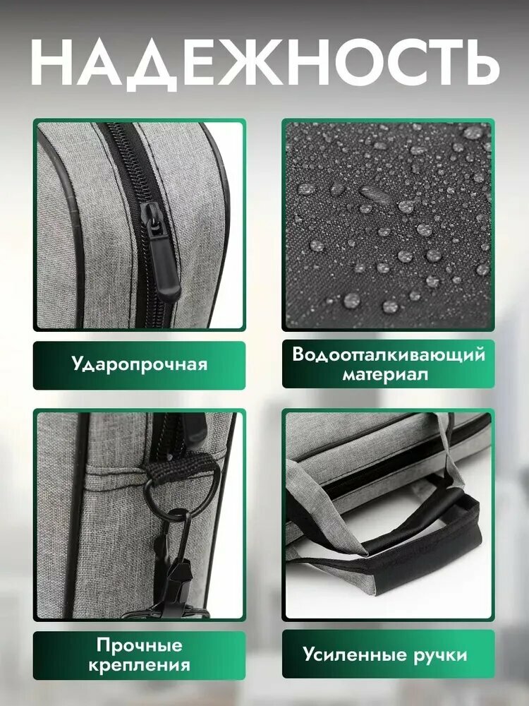 Сумка для ноутбука 17 дюймов: вместительная, деловая, через плечо, студенческая — фото 1
