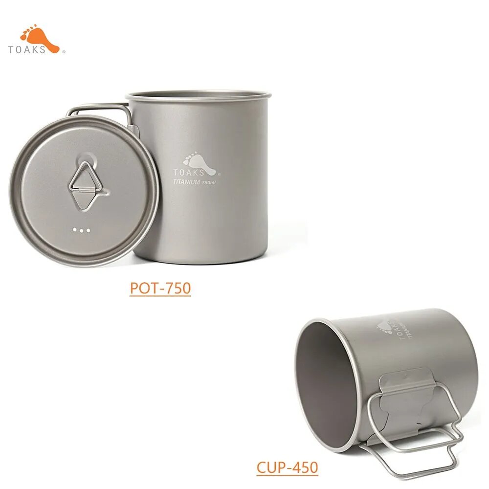 Toaks Titanium 750 мл Горшок, POT-750 and CUP-450