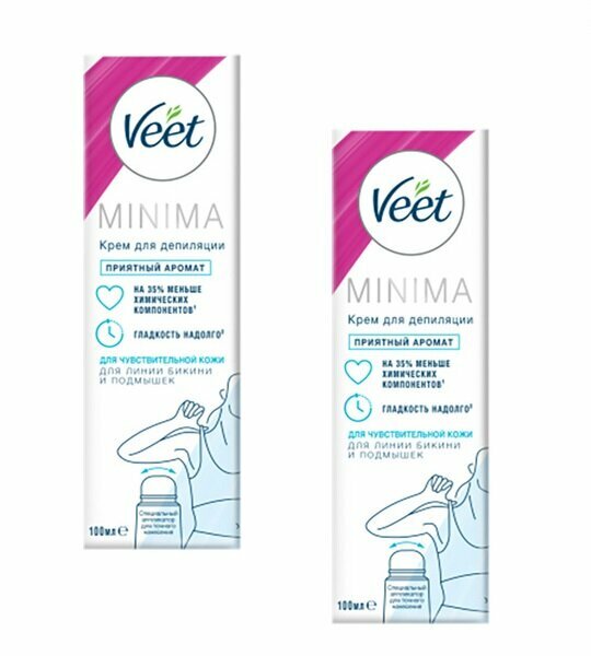 Крем Veet Minima для депиляции для чувствительной кожи, 100мл 2шт