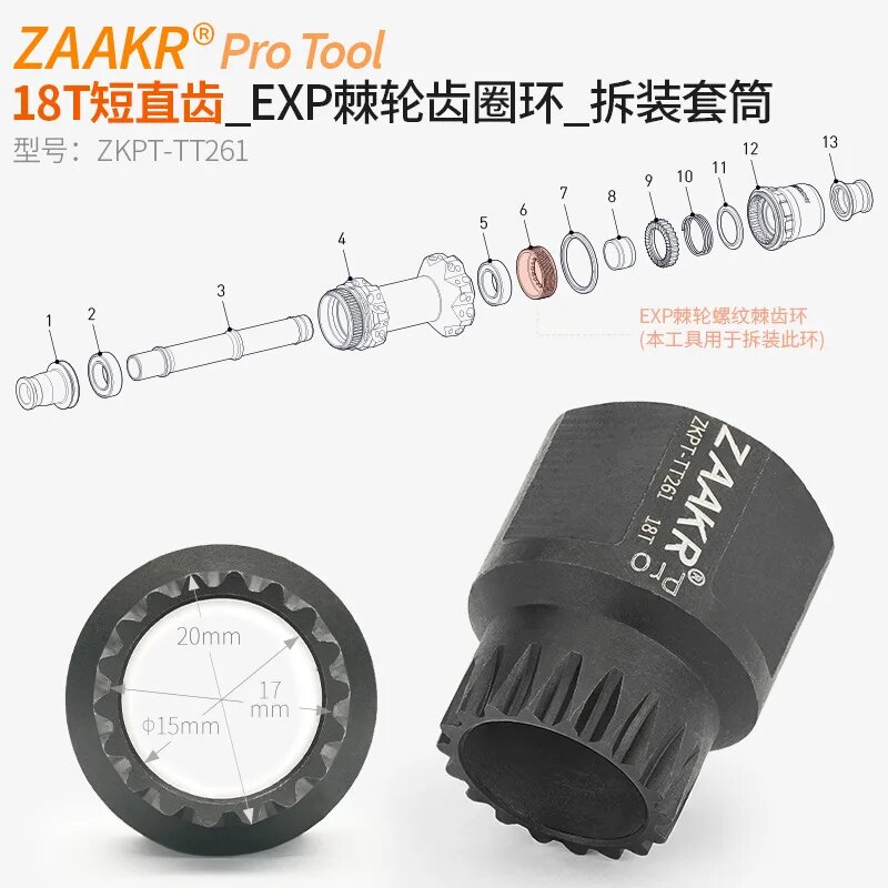 ZAAKR 18T EXP эксцентрик инструмент ZKPT-TT261