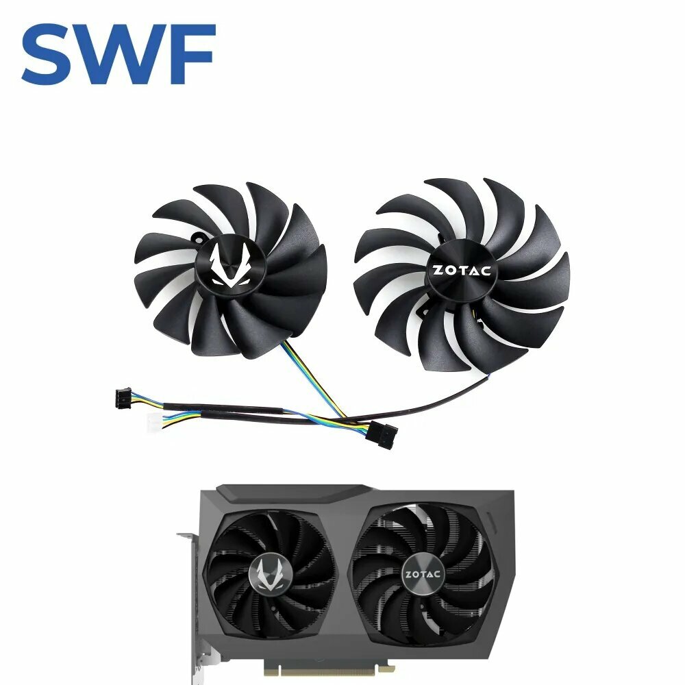 2 Вентиляторa (кулерa) 88мм GA92S2U 100мм GAA8S2U Для видеокарты ZOTAC RTX 3070 RTX 3070Ti Twin Edge CF9015H12S GFY09215M12SPA