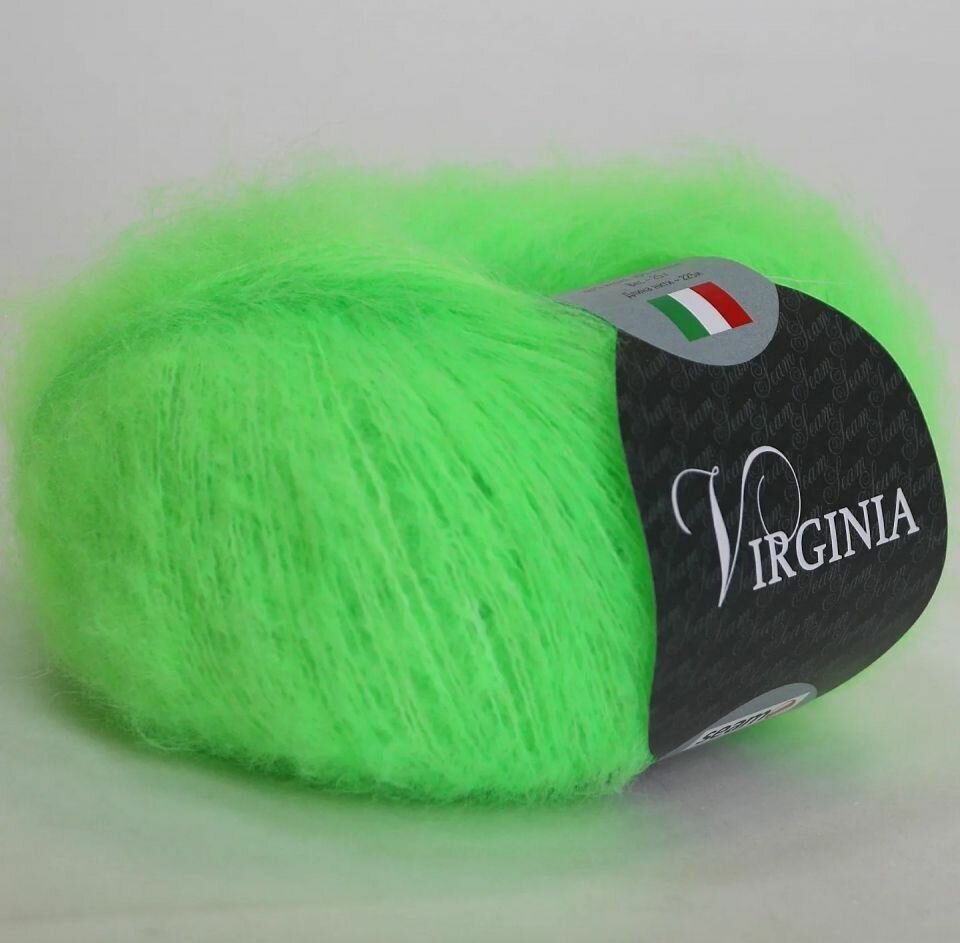 Пряжа SEAM Virginia Сеам Вирджиния 5шт*25г*225м 30% мохер 40% акрил 30% нейлон цвет 34 салат
