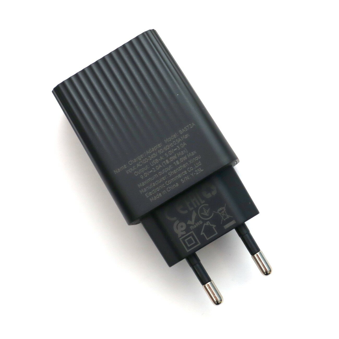 Сетевое зарядное устройство USB-A QC18W Borofone BAS72A, чёрный