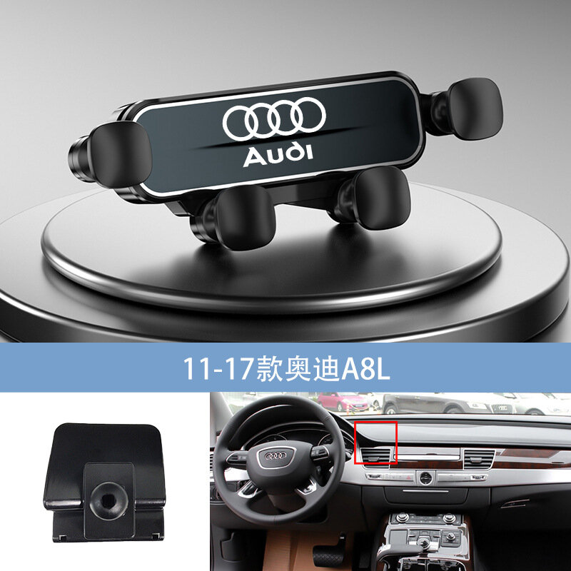 Черный гравитационный держатель для телефона для Audi A8L 2011-2017, специальный автомобильный крепеж для навигации