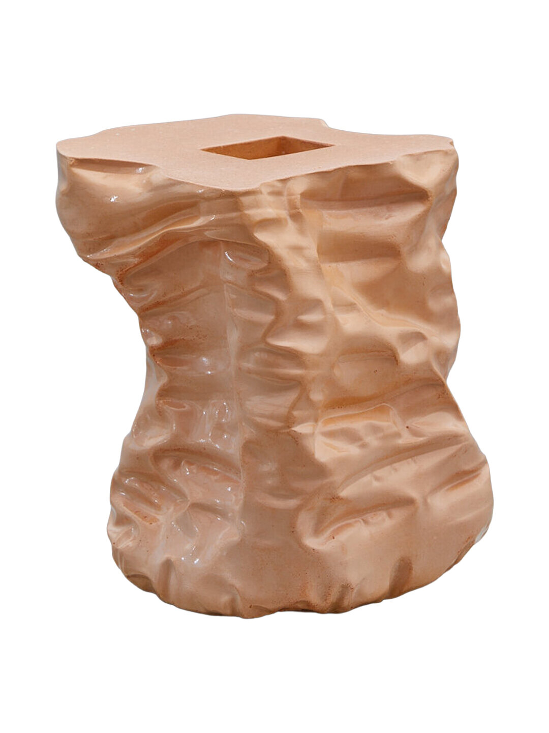 Foret Alchimie Ваза Wavy, высота 18 см, бетонная, цвет оранжевый, для цветов