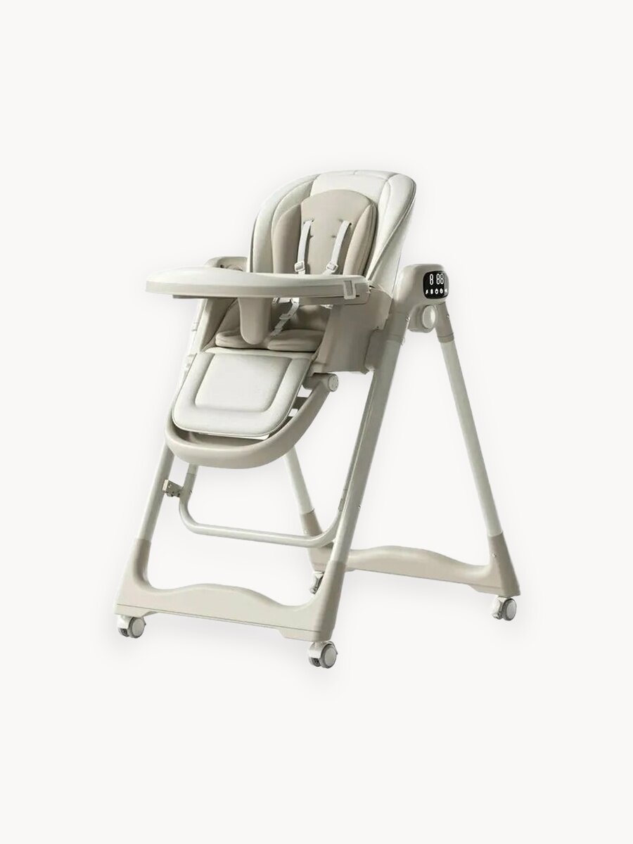 Детский стул 5-в-1: электронный шезлонг + стульчик для кормления + качели, автокачание, складной,