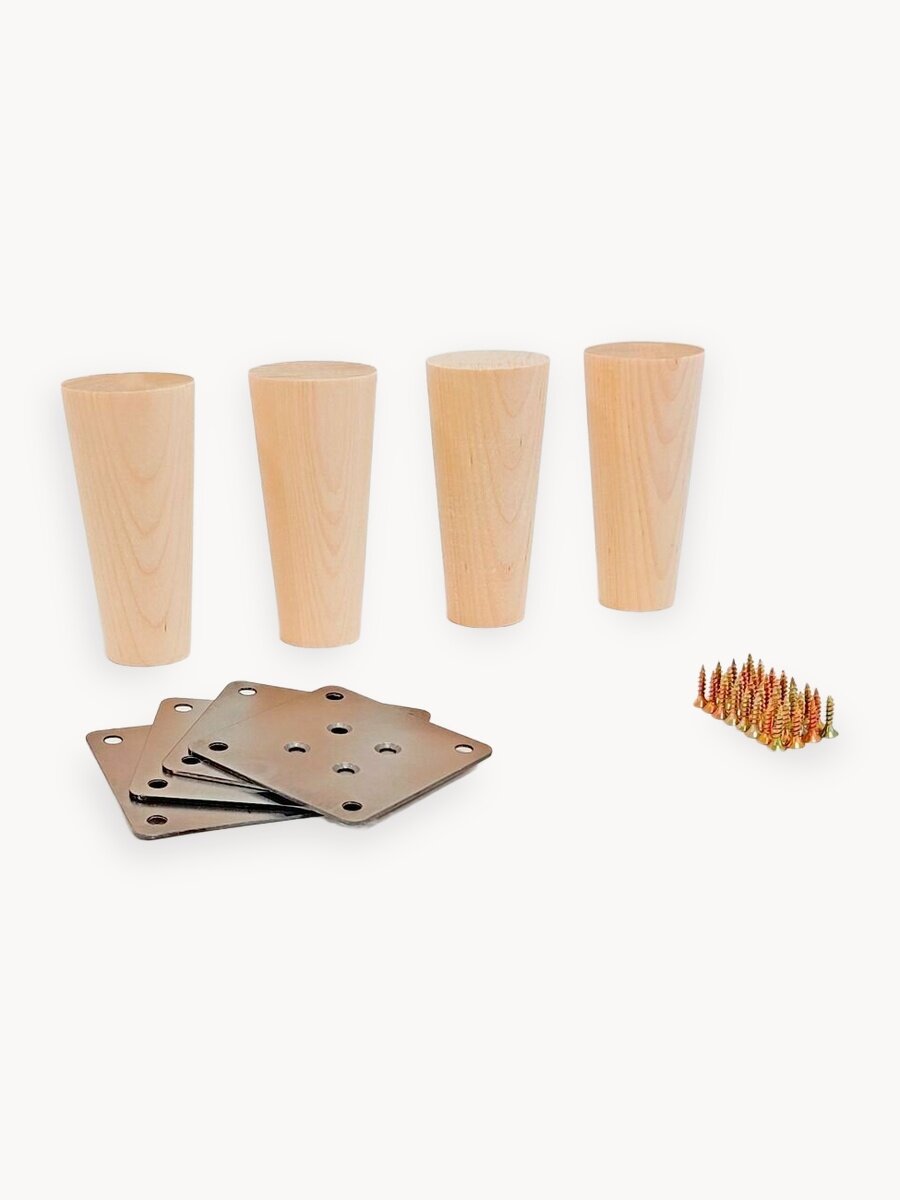 Мебельные ножки 4 шт. "Круглый конус - Н/К" высота 10 см (+ Комплект креплений)