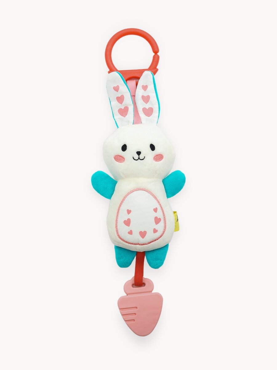 Подвесная погремушка-шуршалка с грызунком Зайка