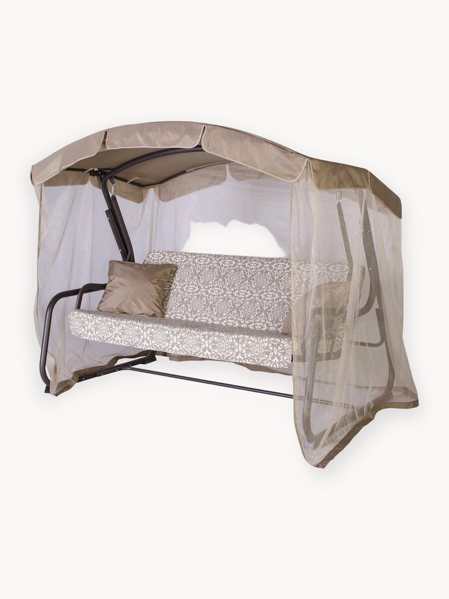 Садовые качели "Ренессанс" Удачная мебель, 3-х местные, бежевые, нагрузка до 250кг