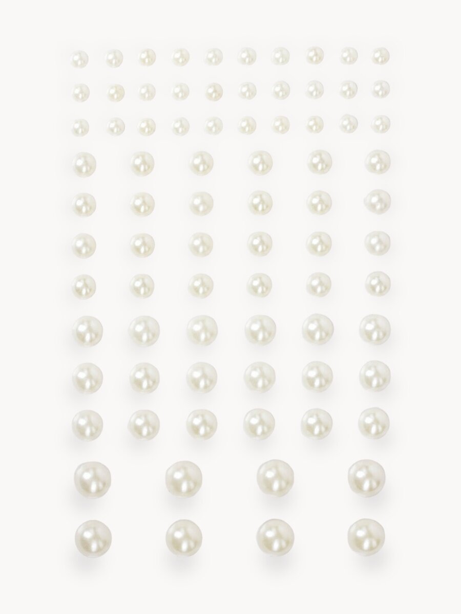 Стразы самоклеящиеся для творчества, рукоделия, аппликаций Жемчуг, 6-12 мм, 80 штук, Остров Сокровищ, 661389