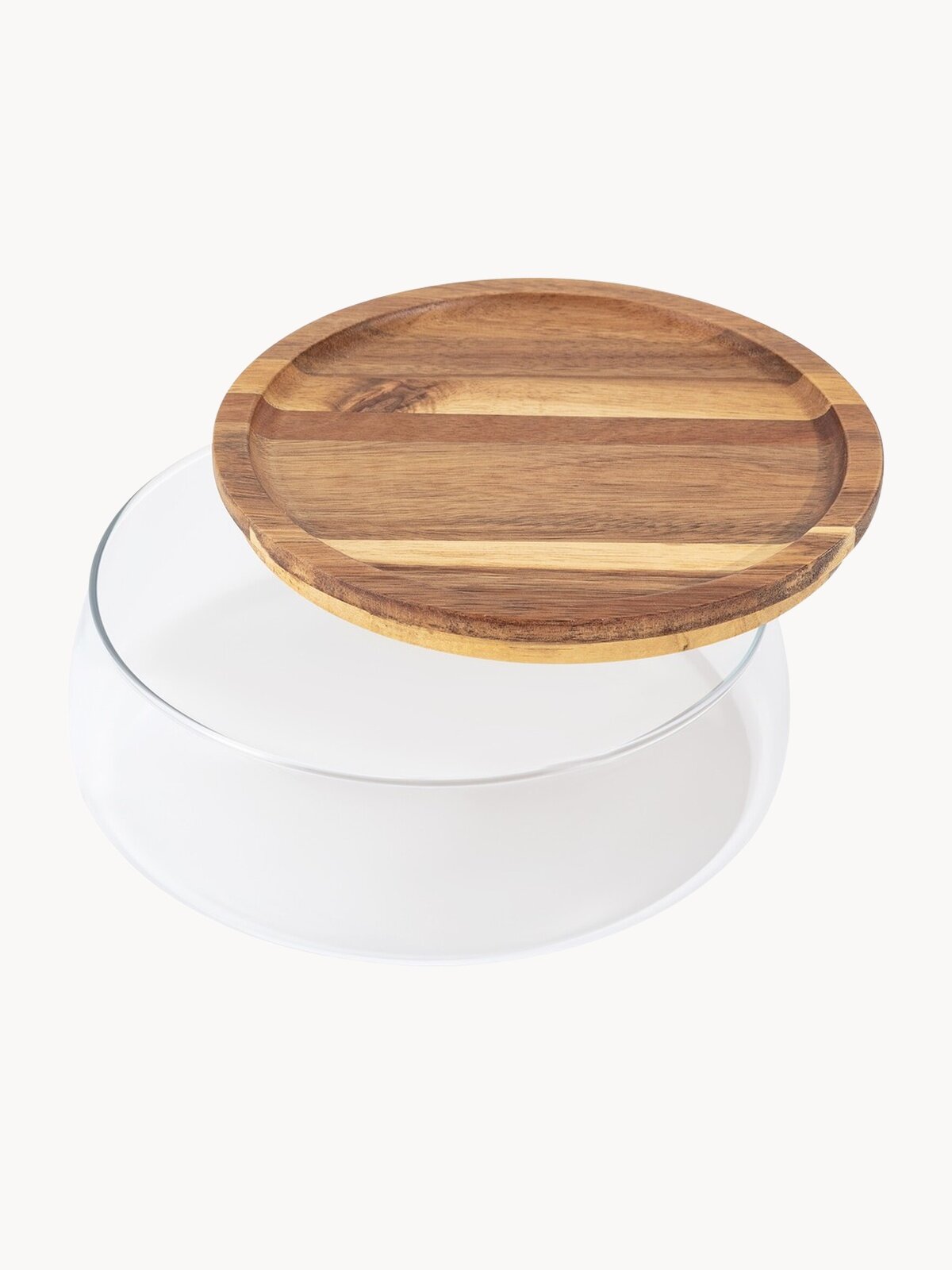 Банка стеклянная с крышкой для хранения печенья и орехов. Ваза для конфет. Емкость для сыпучих продуктов с деревянной крышкой- тарелкой. Конфетница с крышкой стекло.