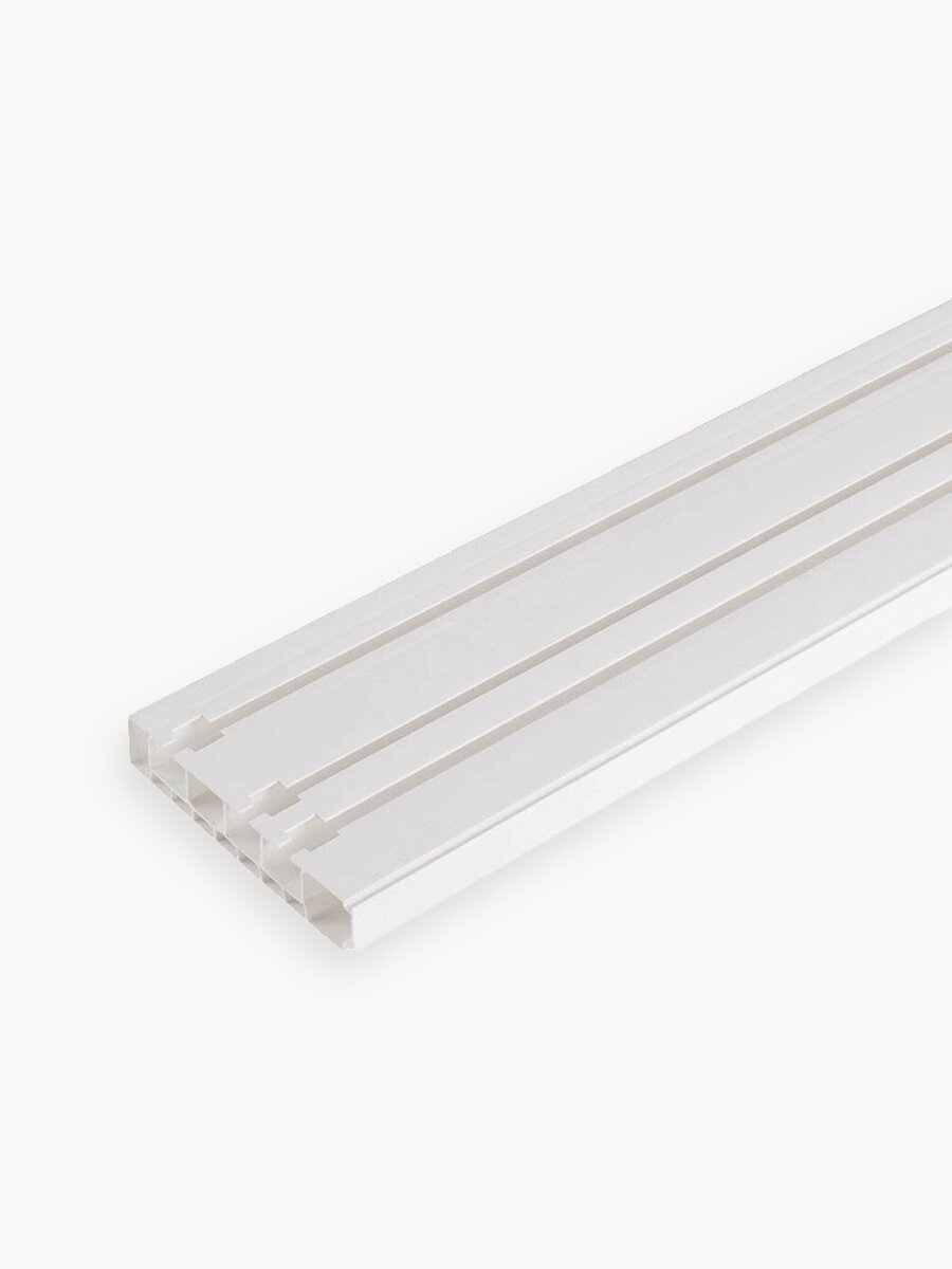 Карниз потолочный пластиковый 3-рядный Стандарт 300 см для подвеса тюля и портьер в три ряда