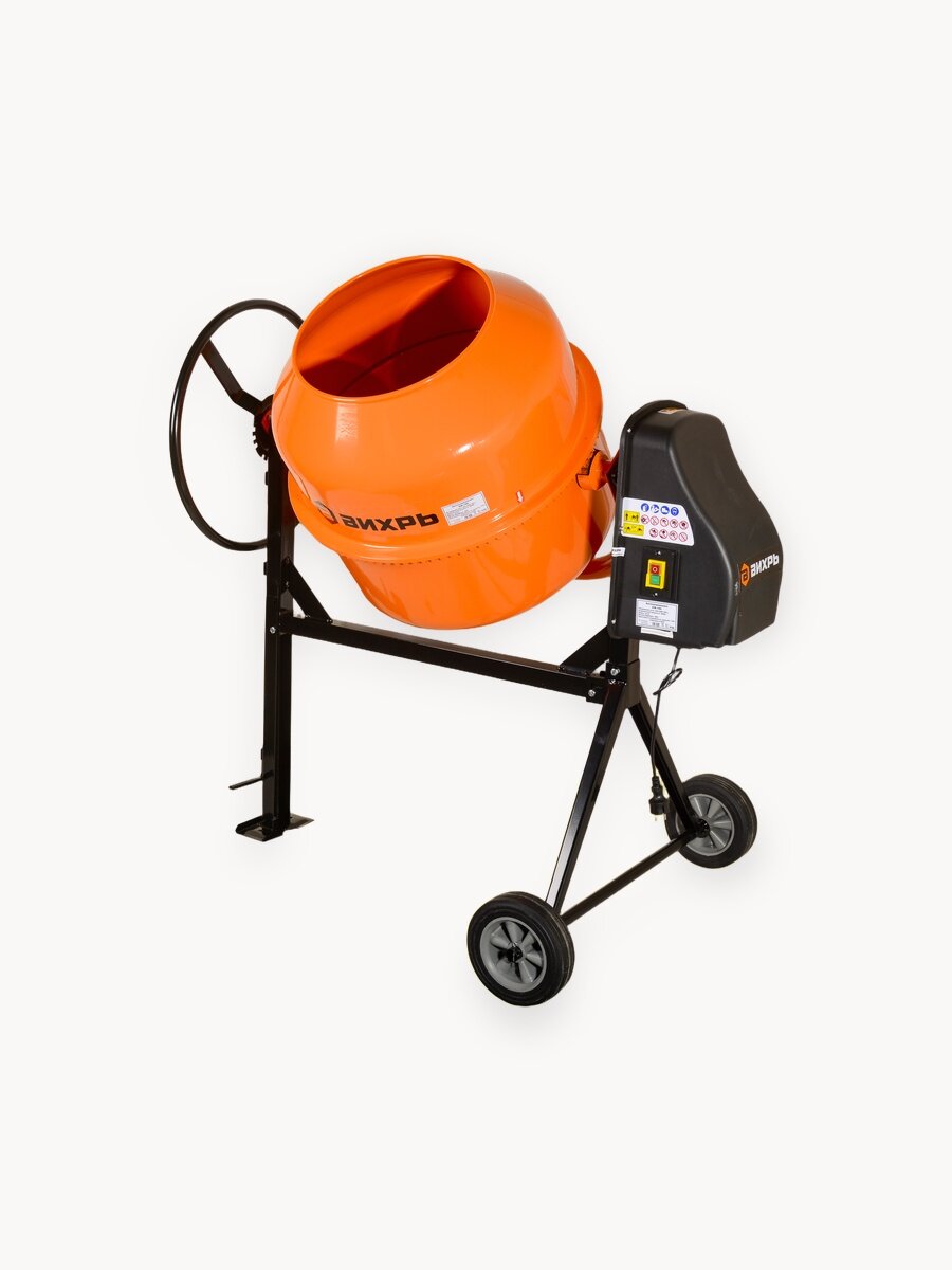 Бетономешалка вихрь БМ-180, 180 л, 32 об/мин, 800 Вт, чугун, 407 мм