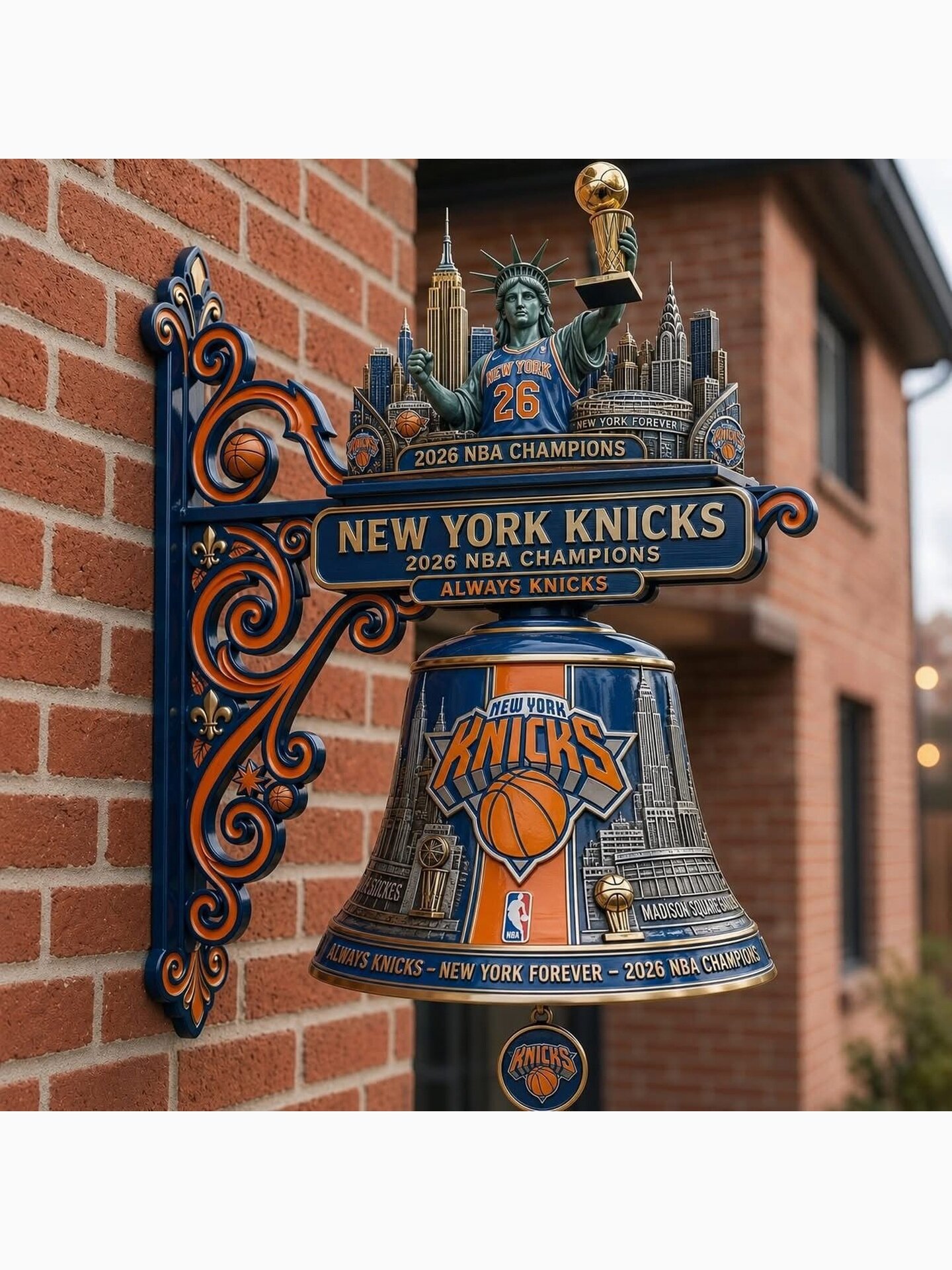 Дверной колокольчик баскетбольный, декоративный сувенир NBA, синий, отличный подарок
