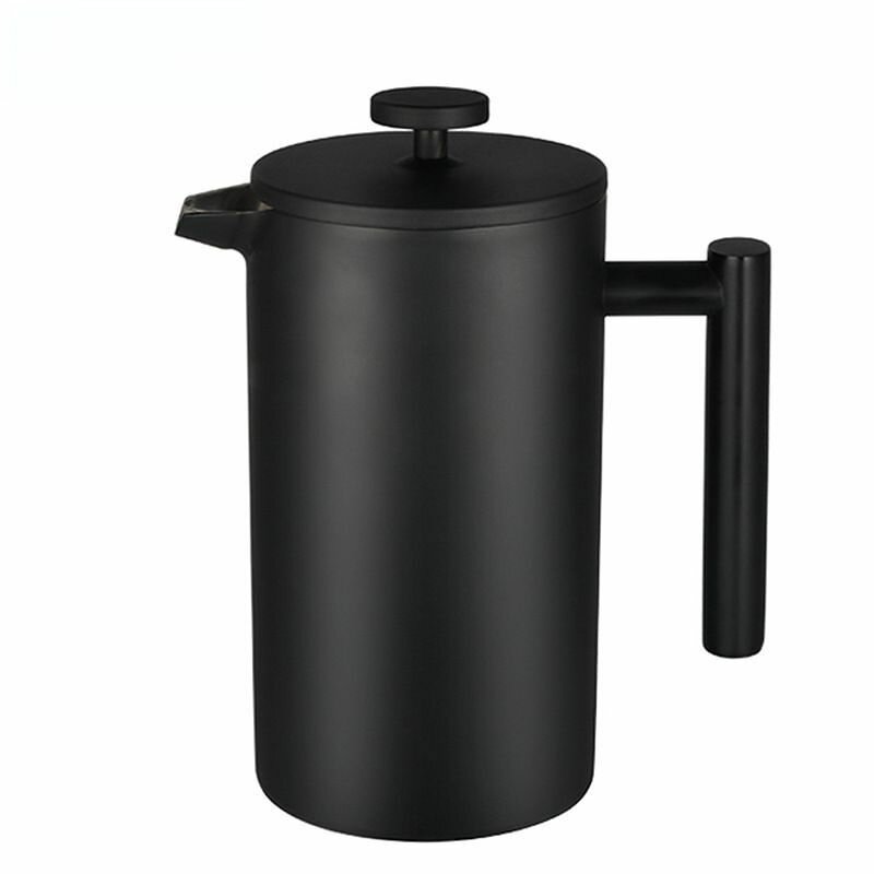 Кофейник, френч-пресс с металлическим фильтром, 350 мл, черный матовый.