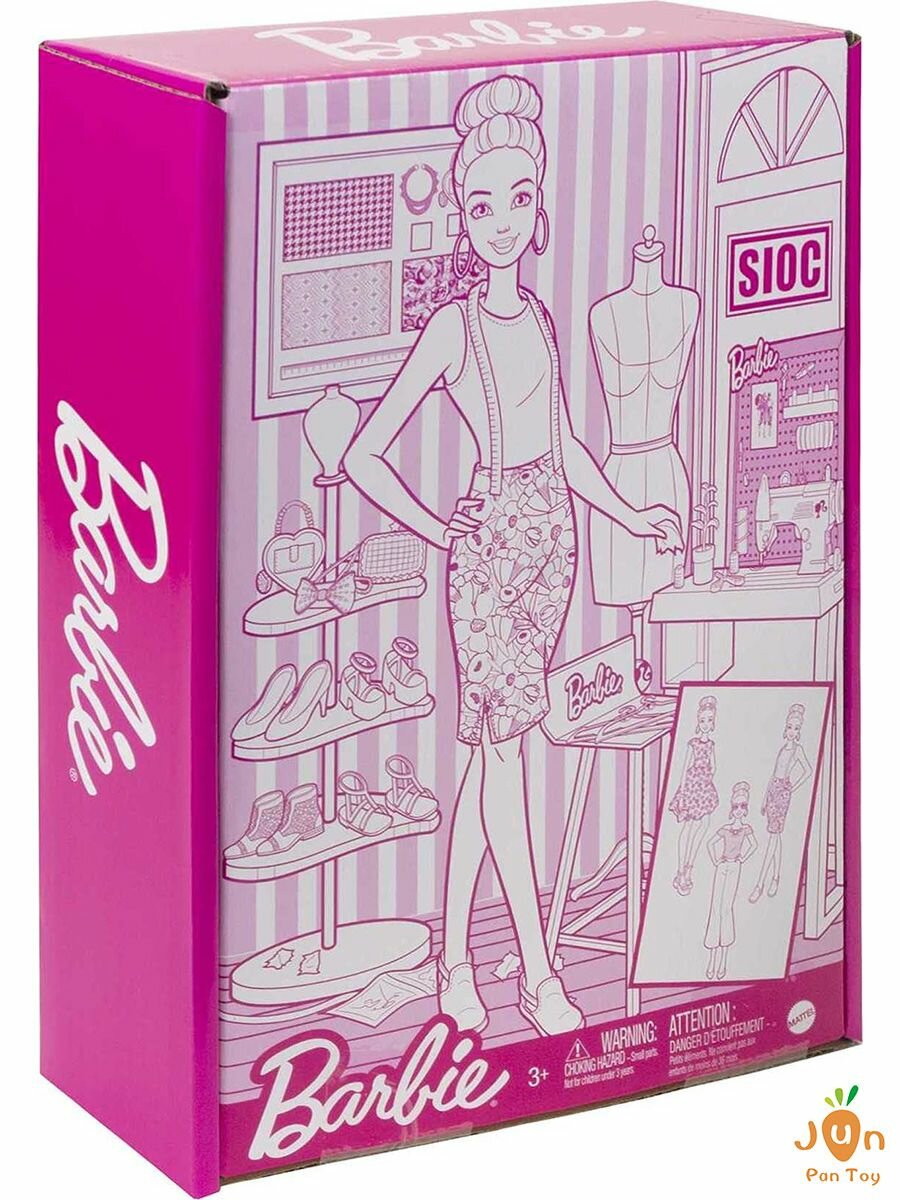 Кукла шарнирная Mattel Barbie Fashion Designer Doll / Игрушки для девочек с манекенами и индивидуальными аксессуарами, подходящие в качестве подарков на день рождения