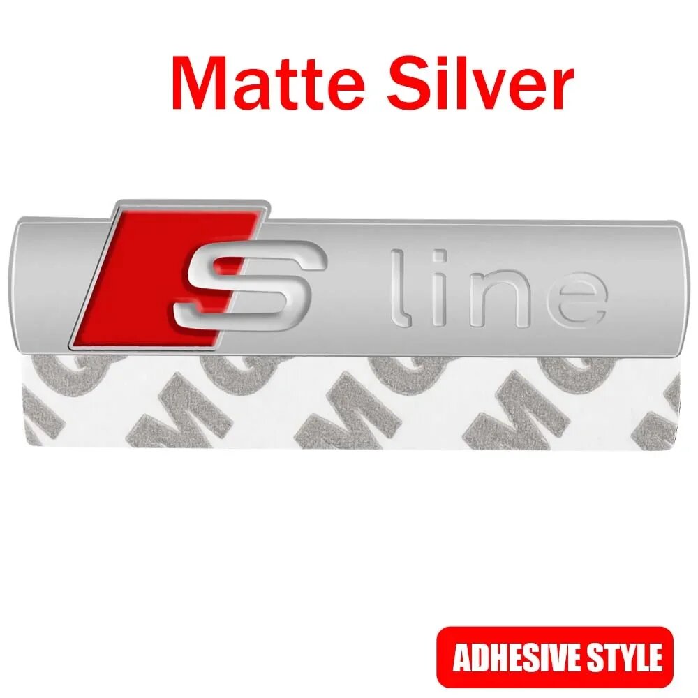 3D Metal SLINE Логотип кузова автомобиля, наклейка на багажник, украшение для Audi A1 A3 A4 A5 A6 A7 A8 Q2 Q3 Q5 Q7 TT S Line S3 S4 S5 S6 RS Matte Silver