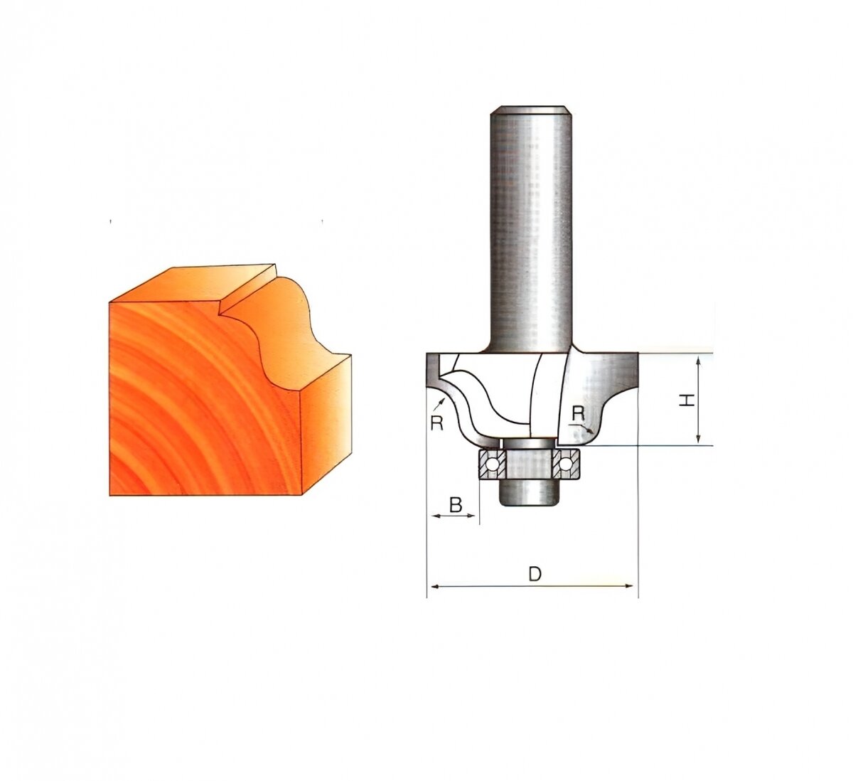 Фреза Globus R8 2004, кромочно-калевочная, твёрдосплавная, 45 мм