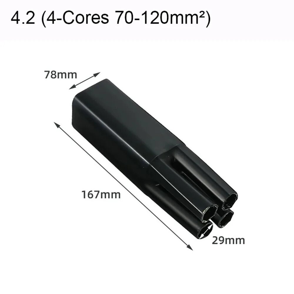 Термоусадочная трубка черная 2/3/4/5 жилая с клеем 4.2-70-120-