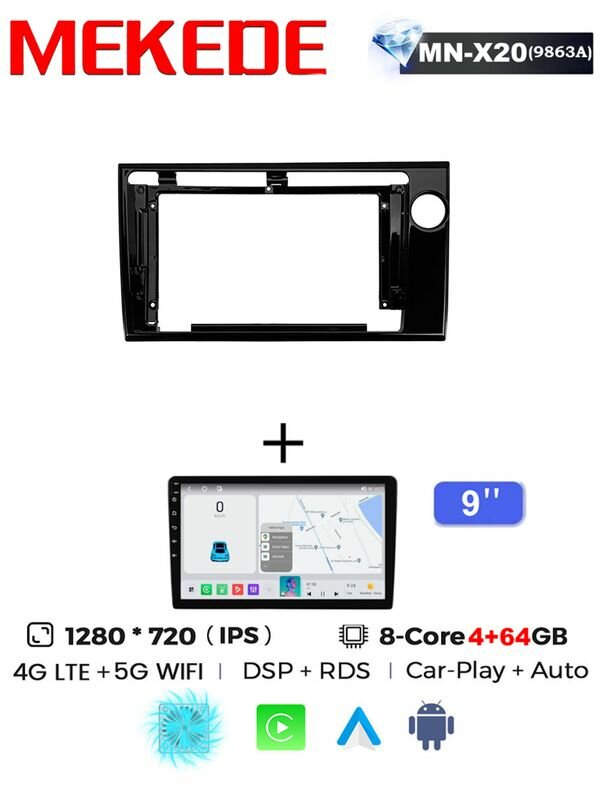Магнитола 9" Mekede MN X20 Pro 4/64 Gb Honda BRV 2015-2019 Правый руль carplay 2 din