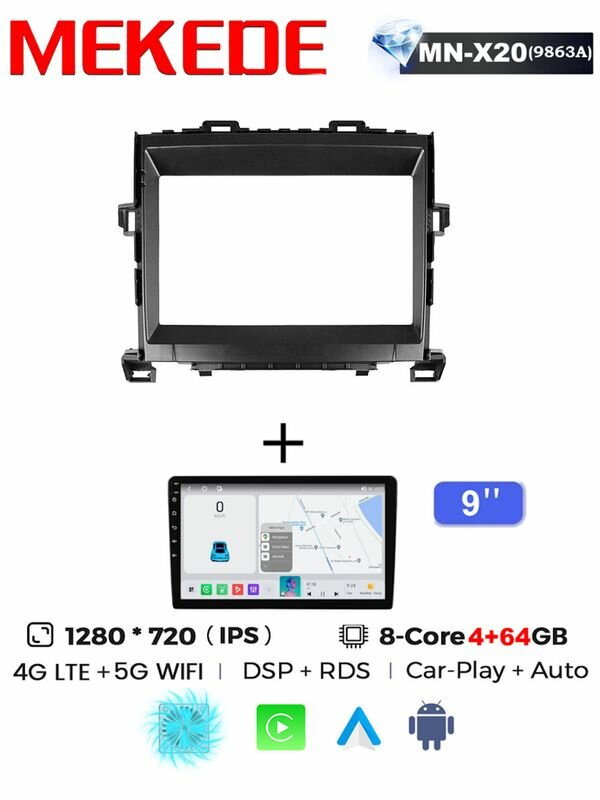 Магнитола 9" Mekede MN X20 Pro 4/64 Gb Toyota Alphard H20 2008-2014 carplay