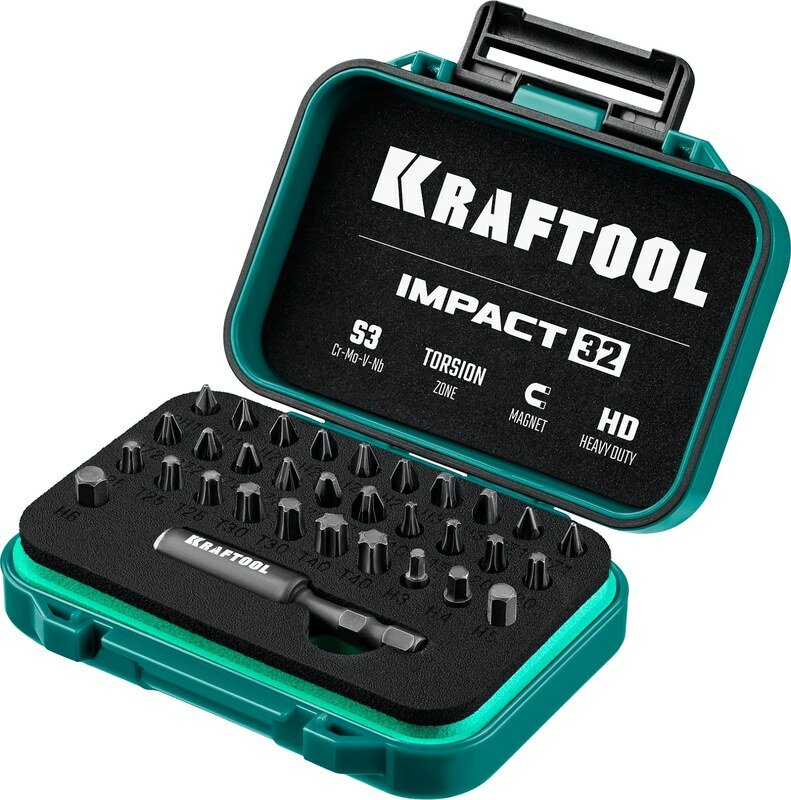 Набор бит Kraftool 26066-H32 Impact-32, 32 шт, ударных