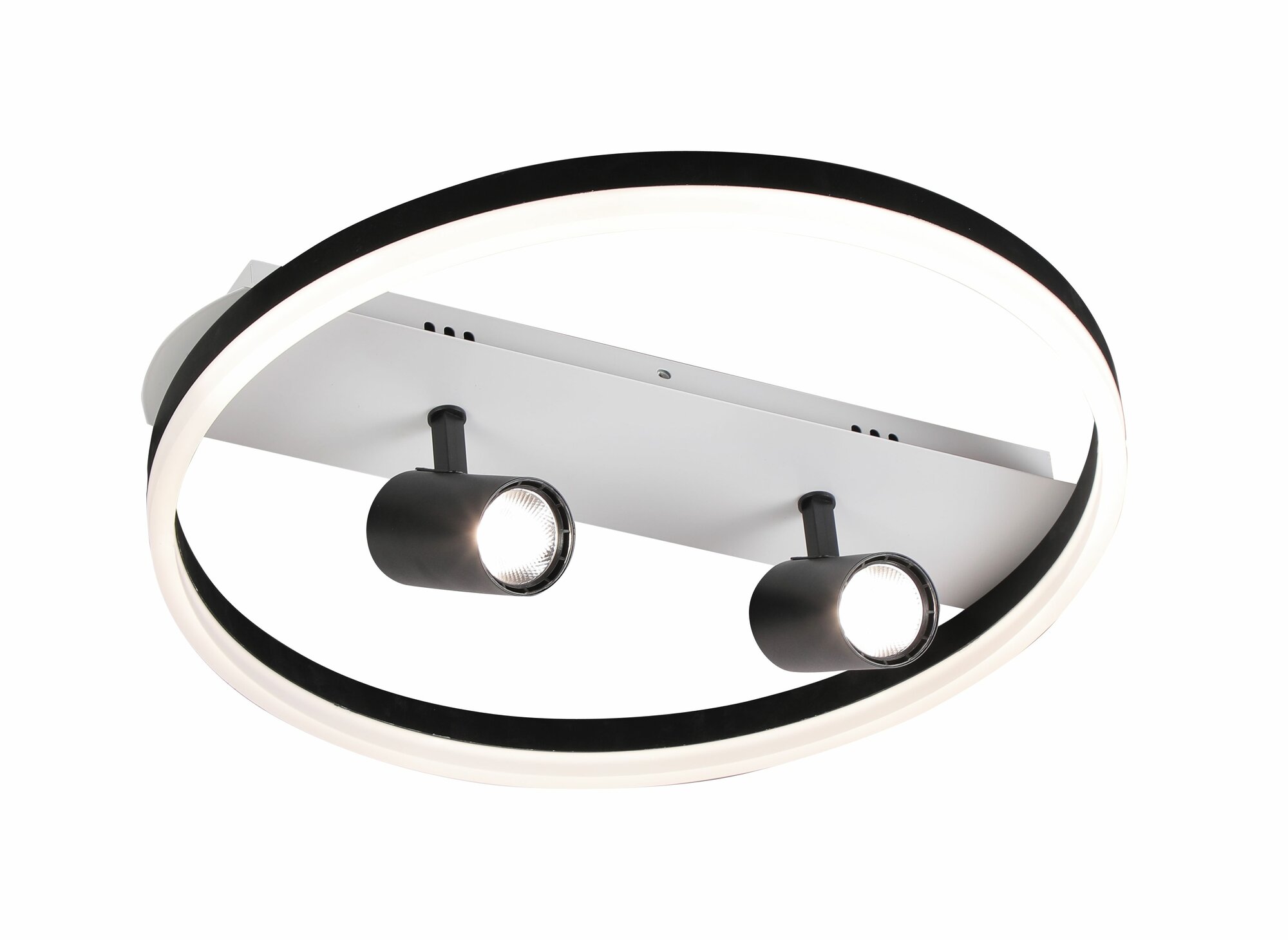 Люстра светодиодная белая/черная с пультом потолочная, 74W, плавная регулировка яркости и цветовой температуры освещения в диапазоне от 3000К до 6000К