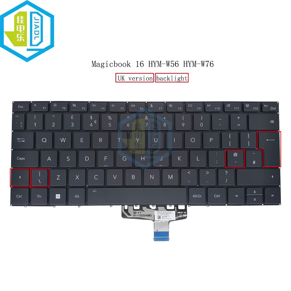 Клавиатура UK English backlit для Huawei Magicbook 16