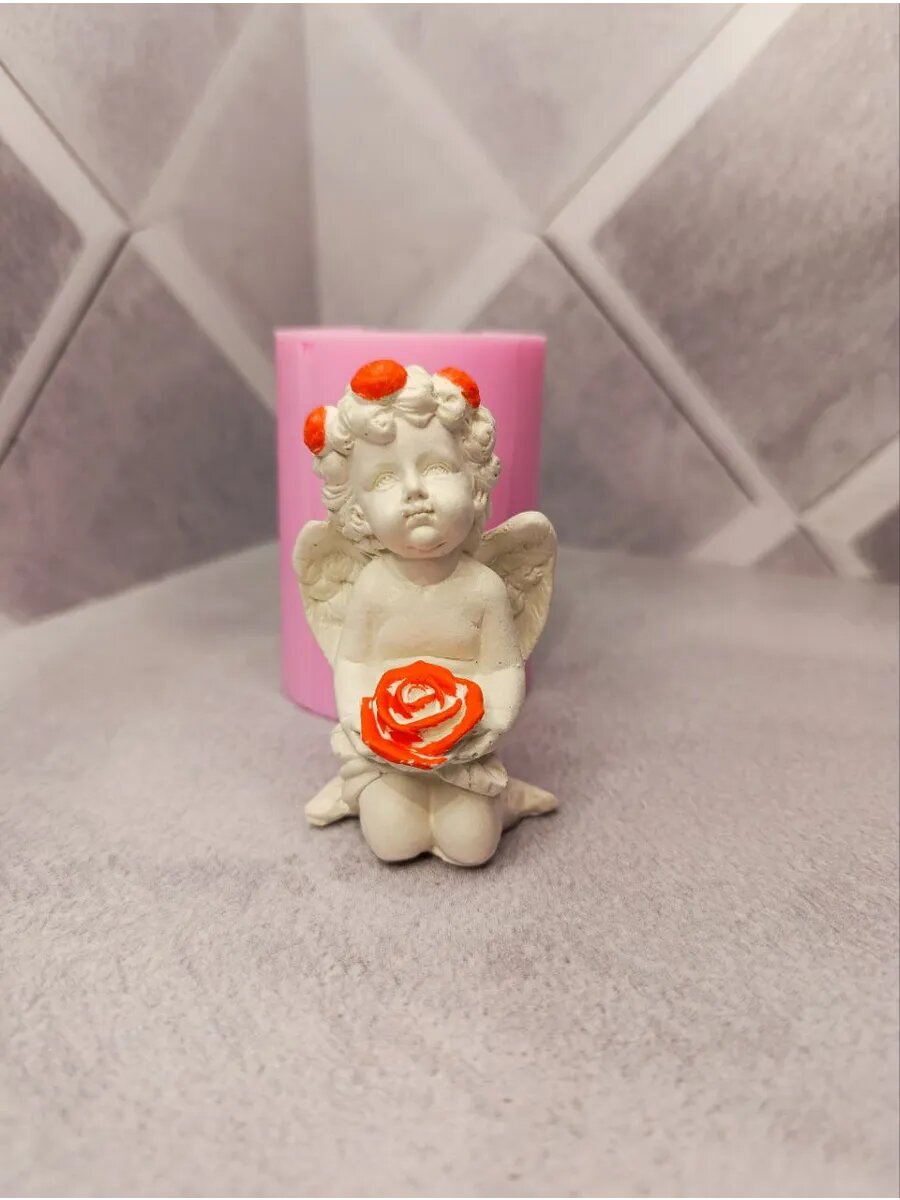 Силиконовая форма "Ангел с розой"