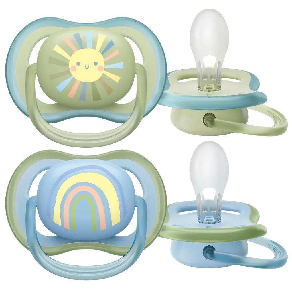 Соски-пустышки Philips Avent "Ultra Air", футляр для хранения, 0-6 месяцев, 2 шт