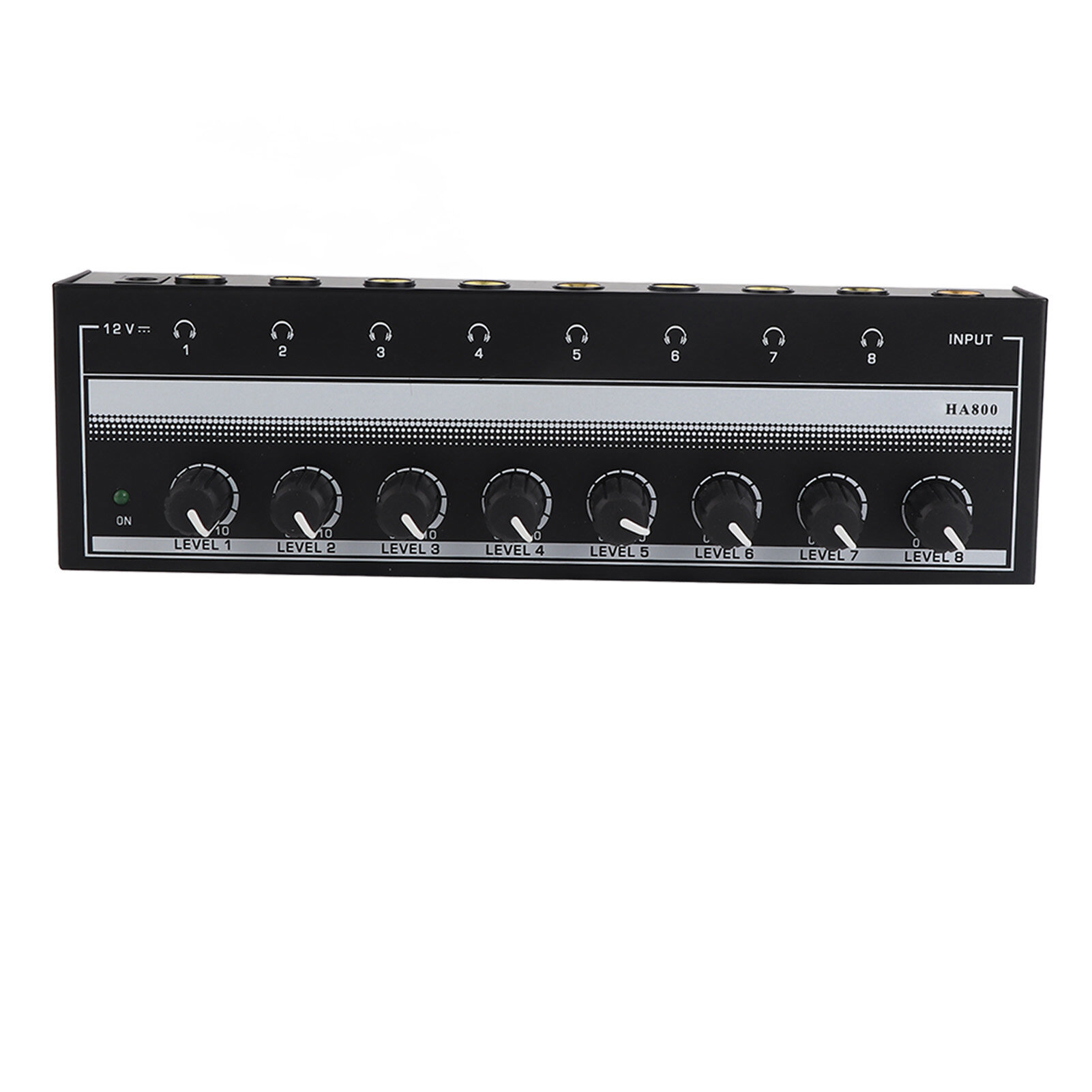 Портативный 8-канальный стереоусилитель для наушников в металлическом корпусе, для студии и сцены.