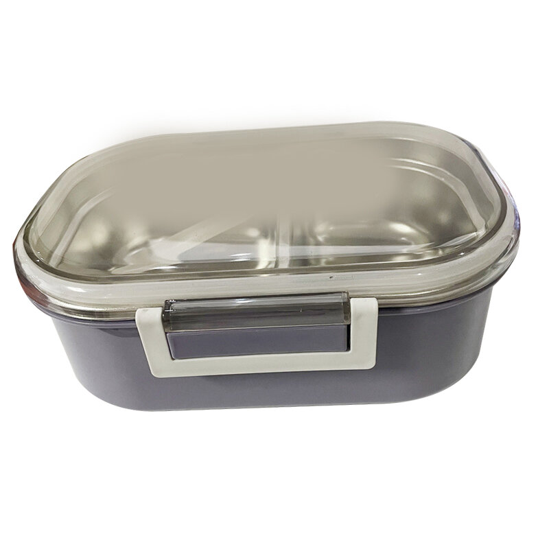 Стainless Steel Lunch Box Korean Style 2 Compartment Bento Box Metal Food Container Purple для детей взрослых учеников офисных работников