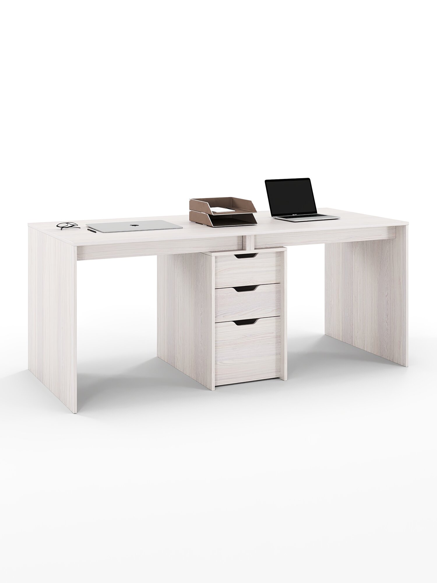 Есэндвич Grand Лаворо Стол компьютерный для двоих с ящиками Grand Лаворо 180х75х80 см (Анкор белый)