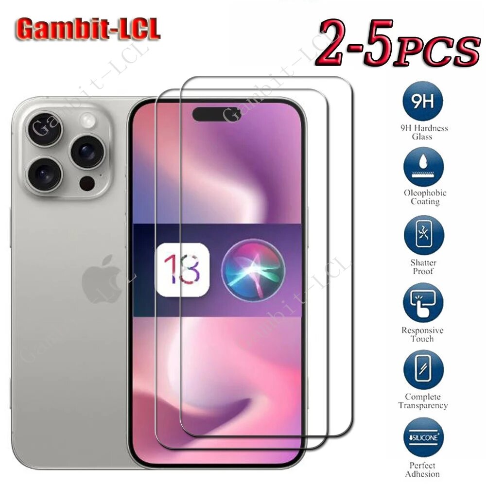 2-5 шт. 9H оригинальное закаленное стекло для Apple iPhone 16 Pro Max 4 штуки, iPhone 16 Pro Max