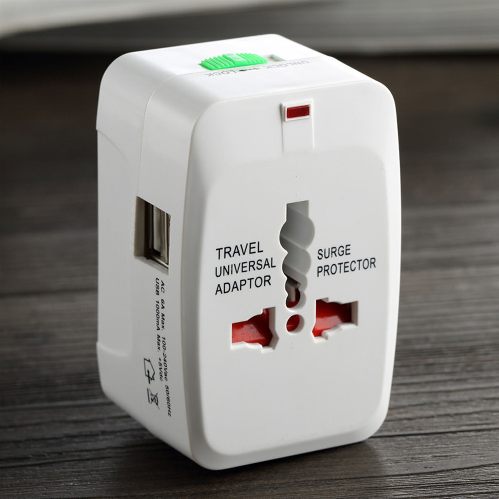 Универсальный дорожный адаптер, 1500 Вт, 2 USB-порта, безопасный для детей, многофункциональный адаптер с международной вилкой, настенное зарядное устройство, 100‑250 В