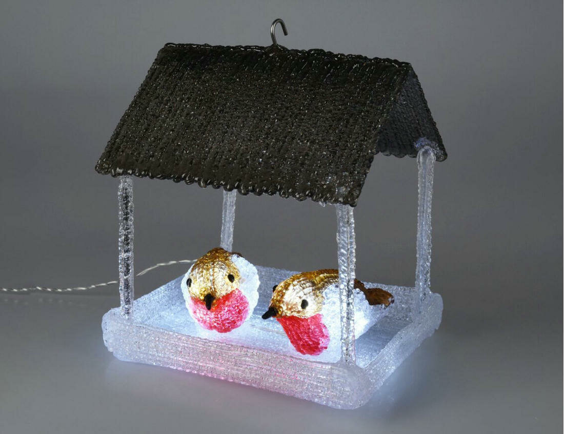 Светящаяся декоративная композиция, акрил, чёрный, 10 холодных белых LED-огней, 23х18 см, прозрачный ПВХ, уличная, Koopman International