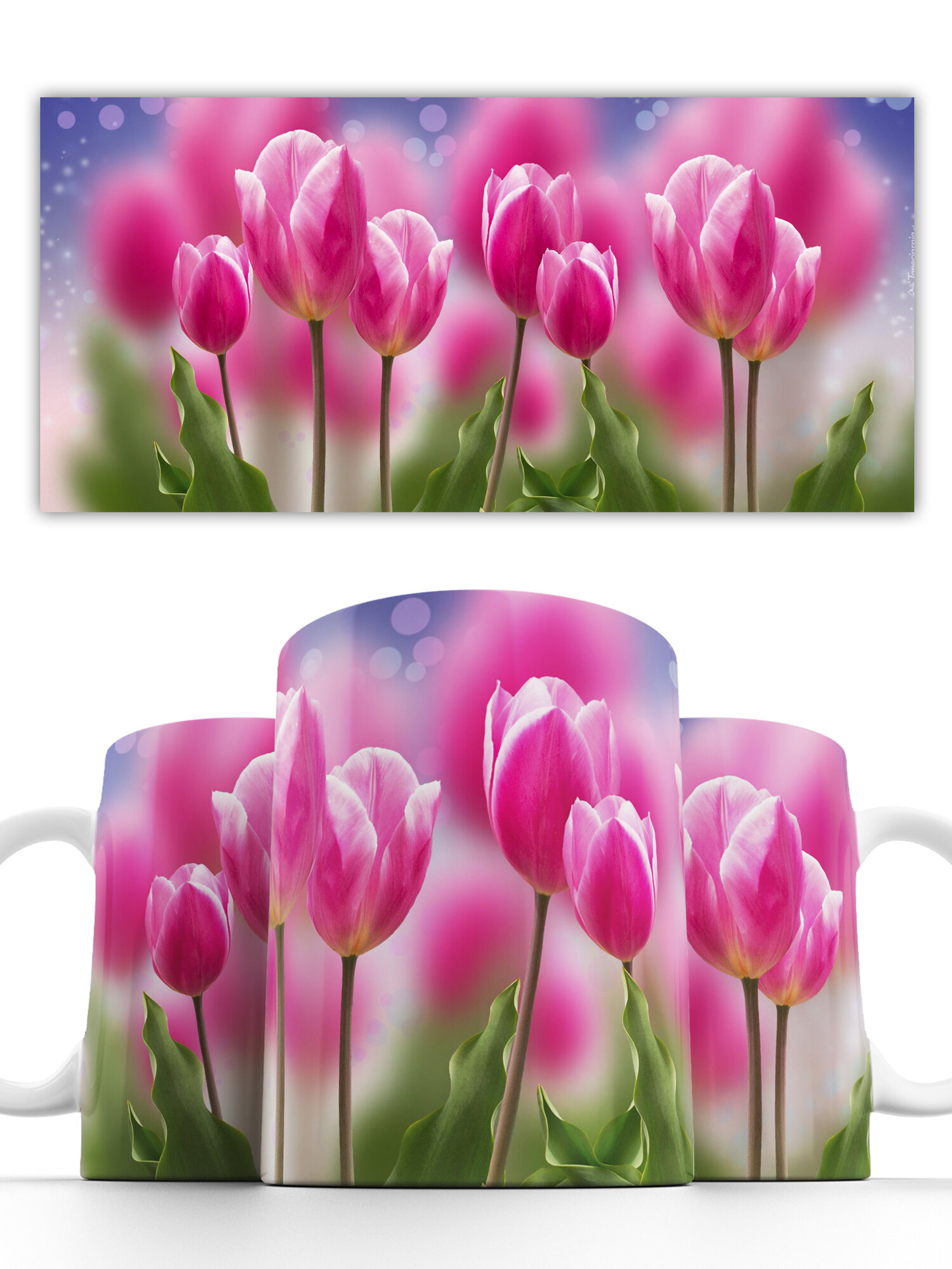 Кружка с принтом Тюльпаны 330 мл