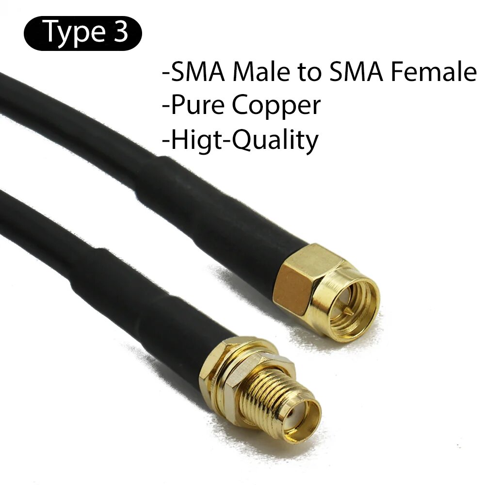 Кабель SMA Male to SMA Female, 10см, Type 3