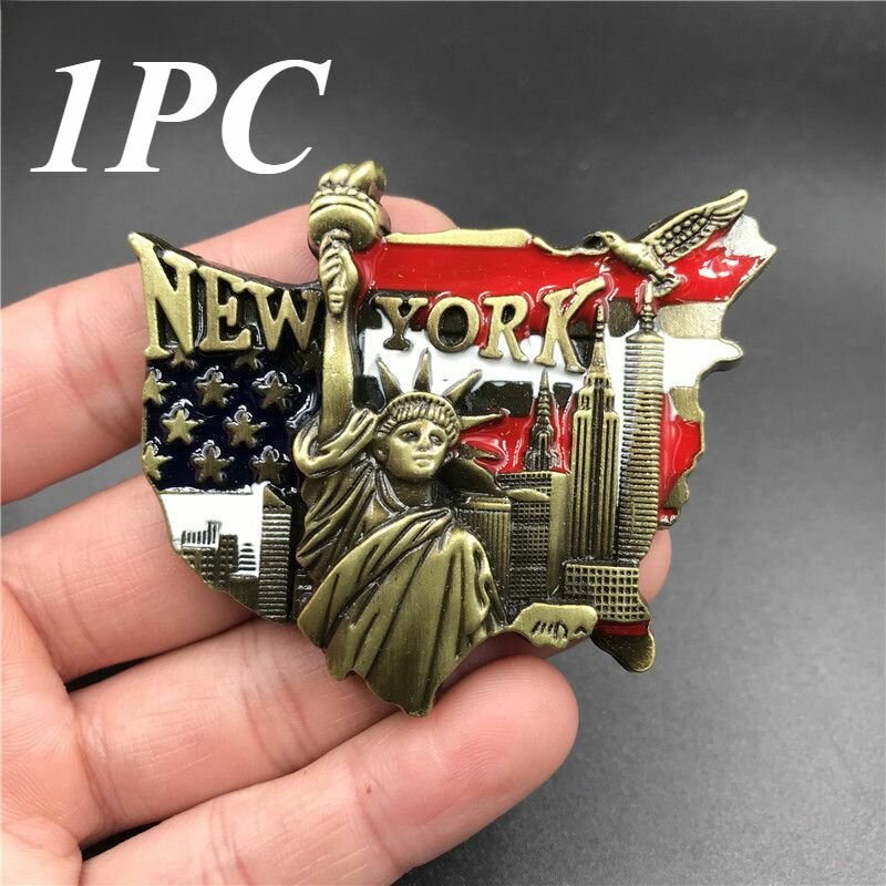 1pc 3D металлический холодильник магнит, подходящий для коллекции подарков и домашнего украшения