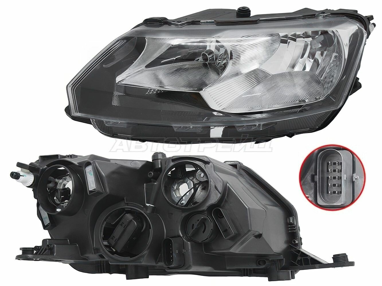 Фара левая для Шкода Рапид арт ST6651124L SAT