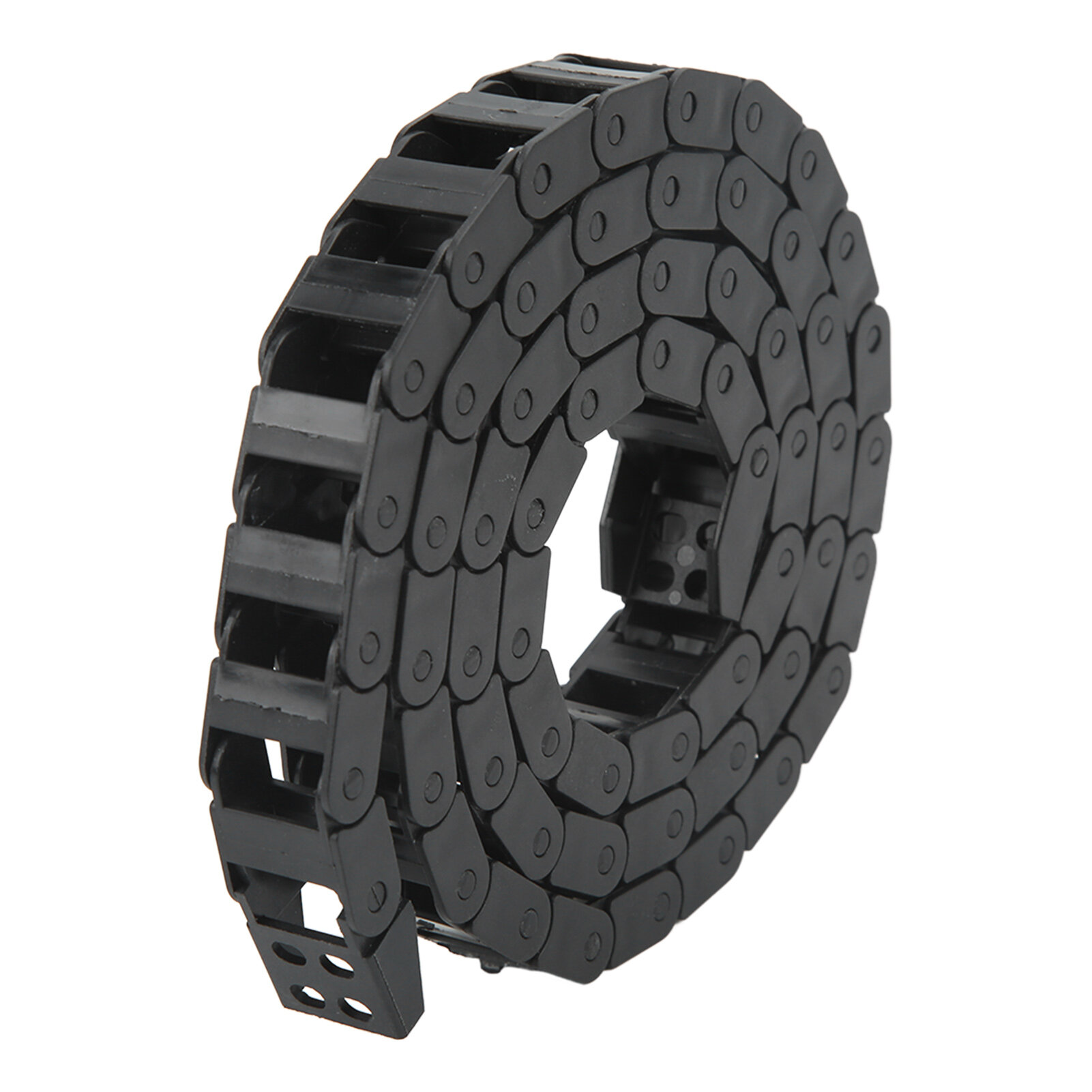 Кабельная цепь для кабельной передачи, нейлоновая, термостойкая, огнестойкая, черная, вложенная, с конечным соединителем для ЧПУ